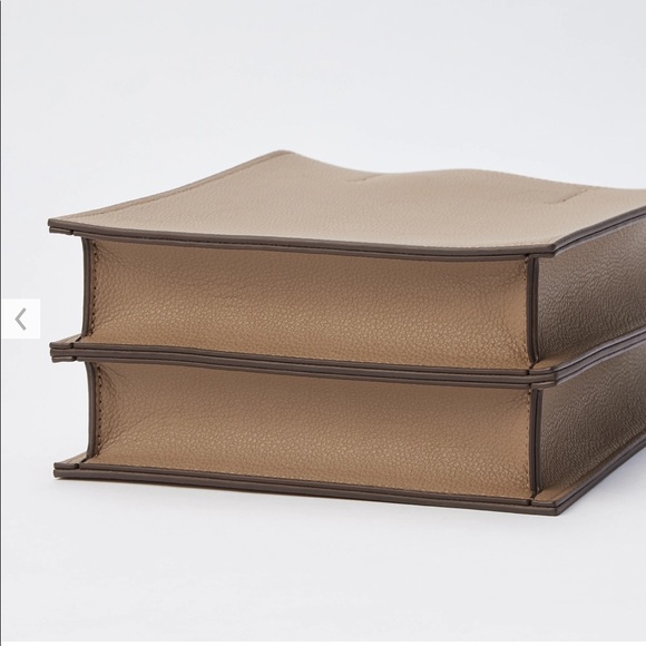 Uniqlo | Bags | Fauxleather Square Shoulder Bag Dark Beige Uniqlo ...